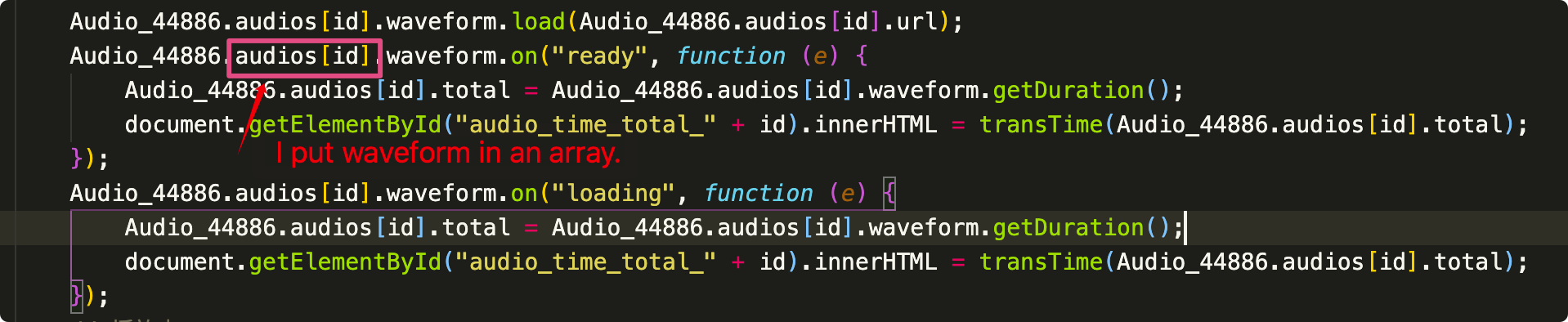 waveSurfer can only Listen last one audio？ · Issue #1887 · katspaugh/wavesurfer.js · GitHub