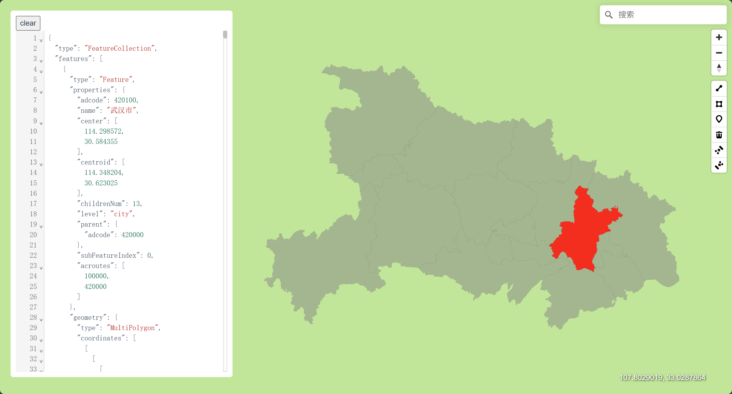 GeoJSON 在线编辑预览工具