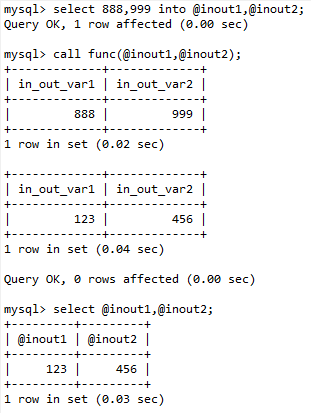 MySQL存储过程——入参与出参 — 个人博客