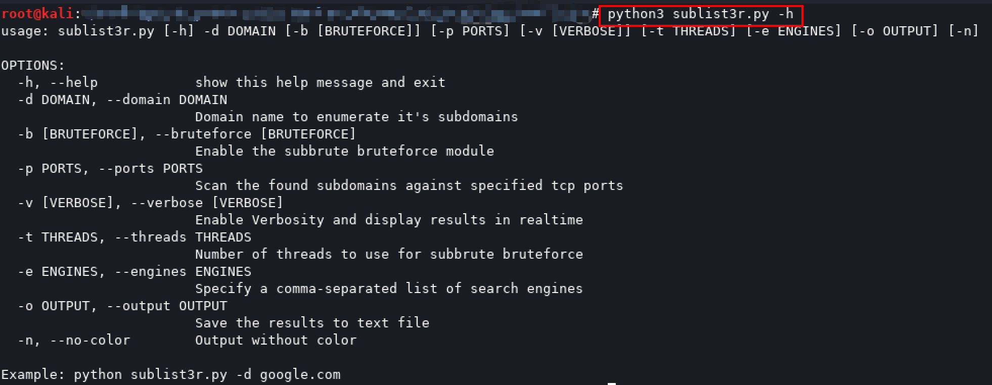Sublist3r基础使用教程 | Leeyuxun の note