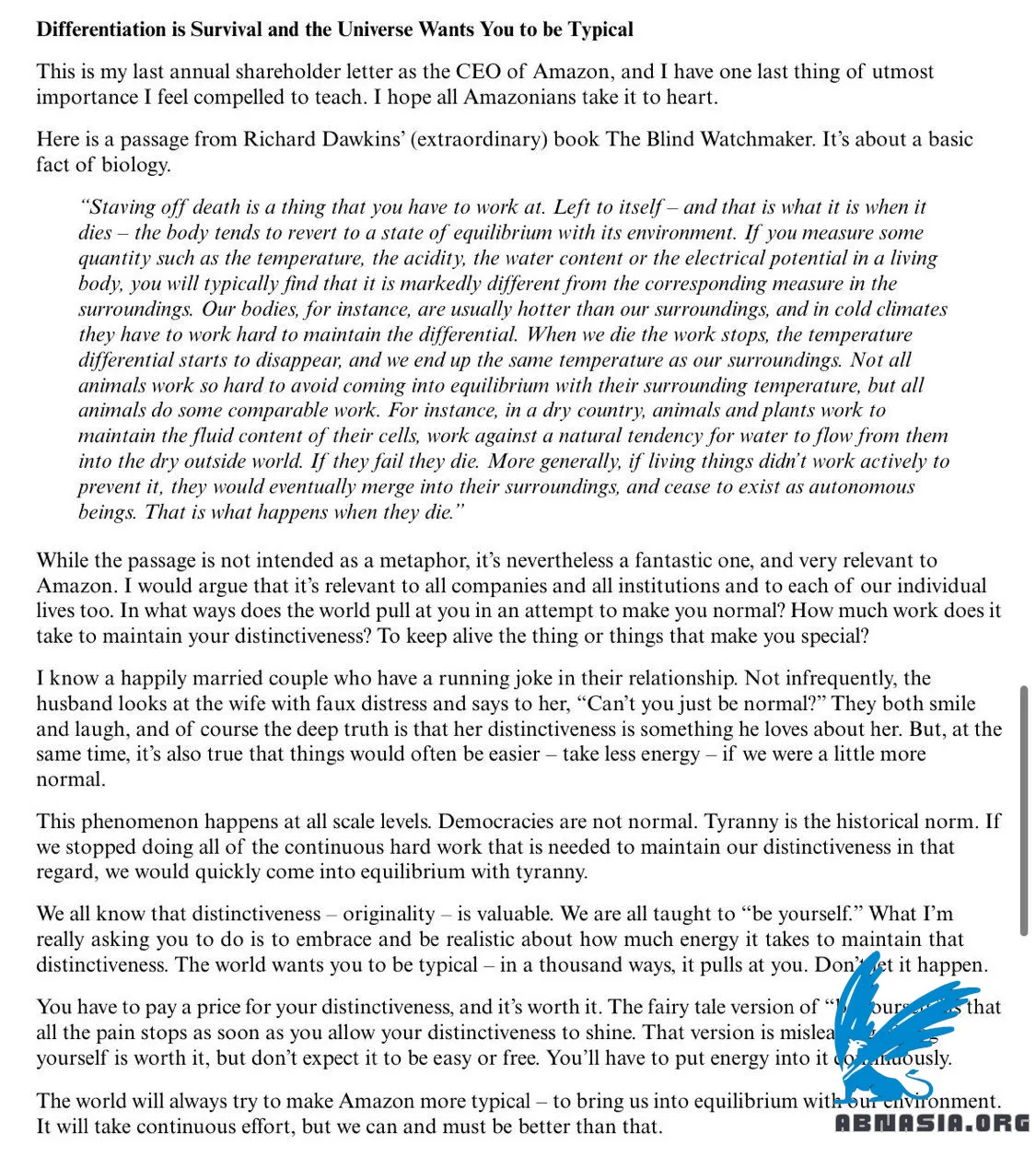 Jeff Bezos' final letter as Amazon CEO is a masterpiece: | ABN Software