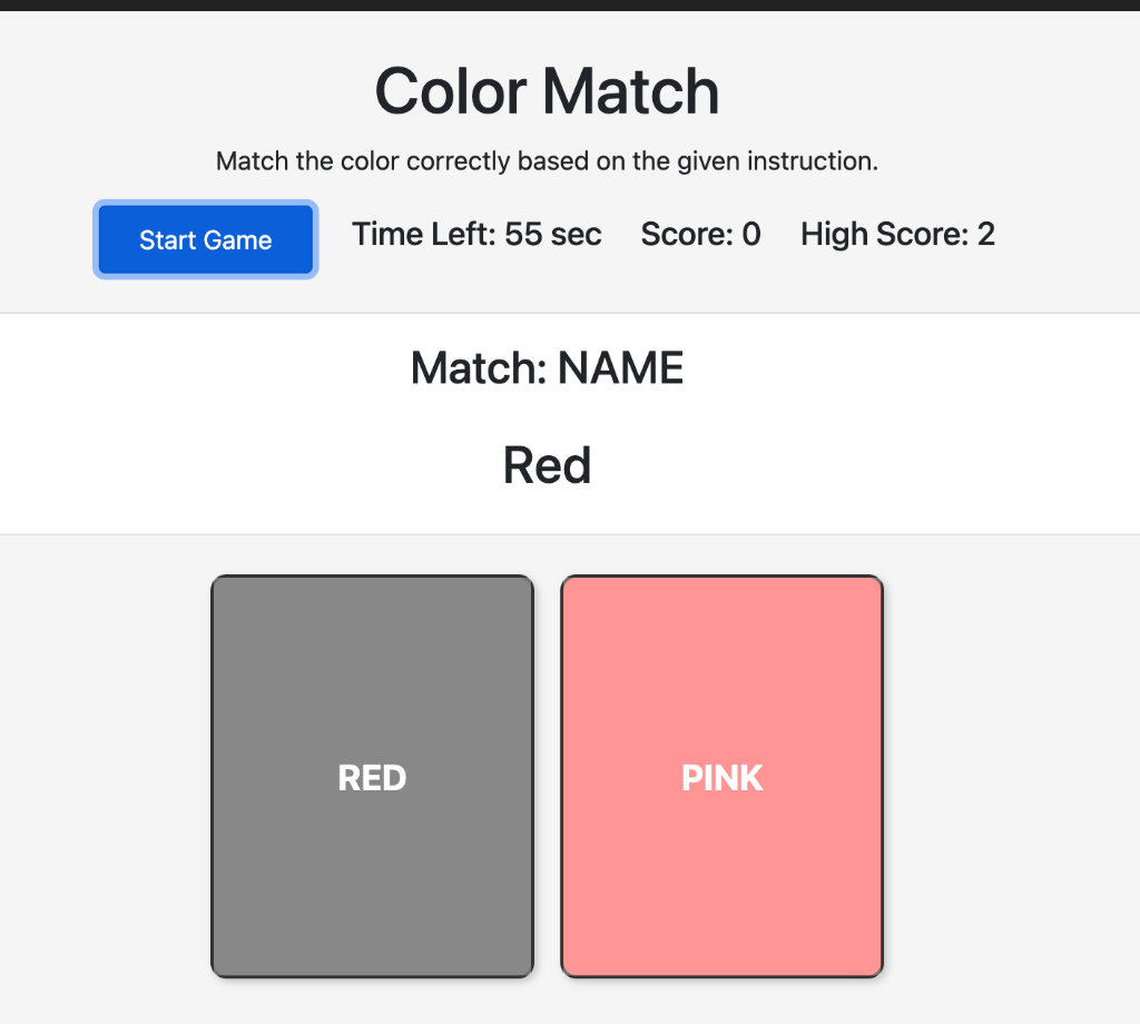 Color Match - Online tools, Games & Puzzles