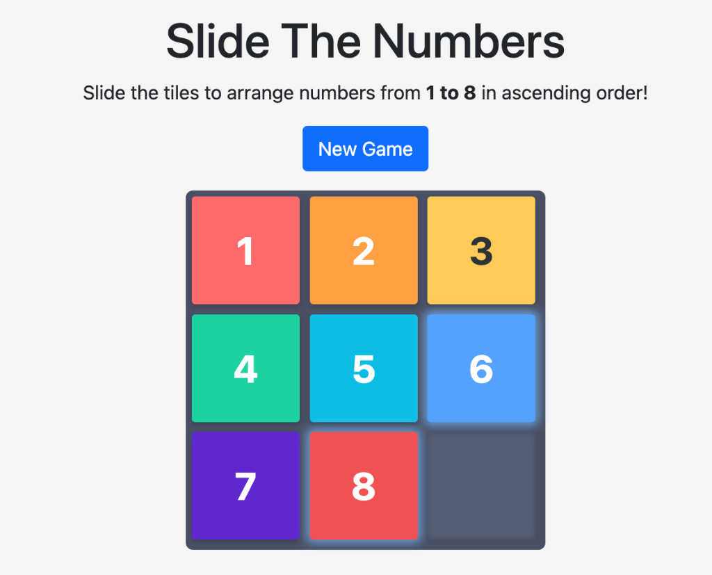 Slide The Numbers - Online Tools, Games & Puzzles