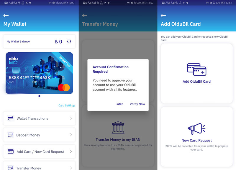 OlduBil土耳其虚拟信用卡注册和入金，OlduBil实名认证教程 - 接码号