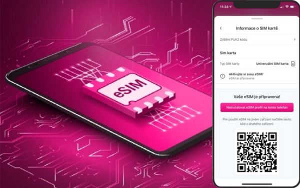 捷克Tmobile eSIM电话卡，可中国漫游使用，可保号 - 接码号