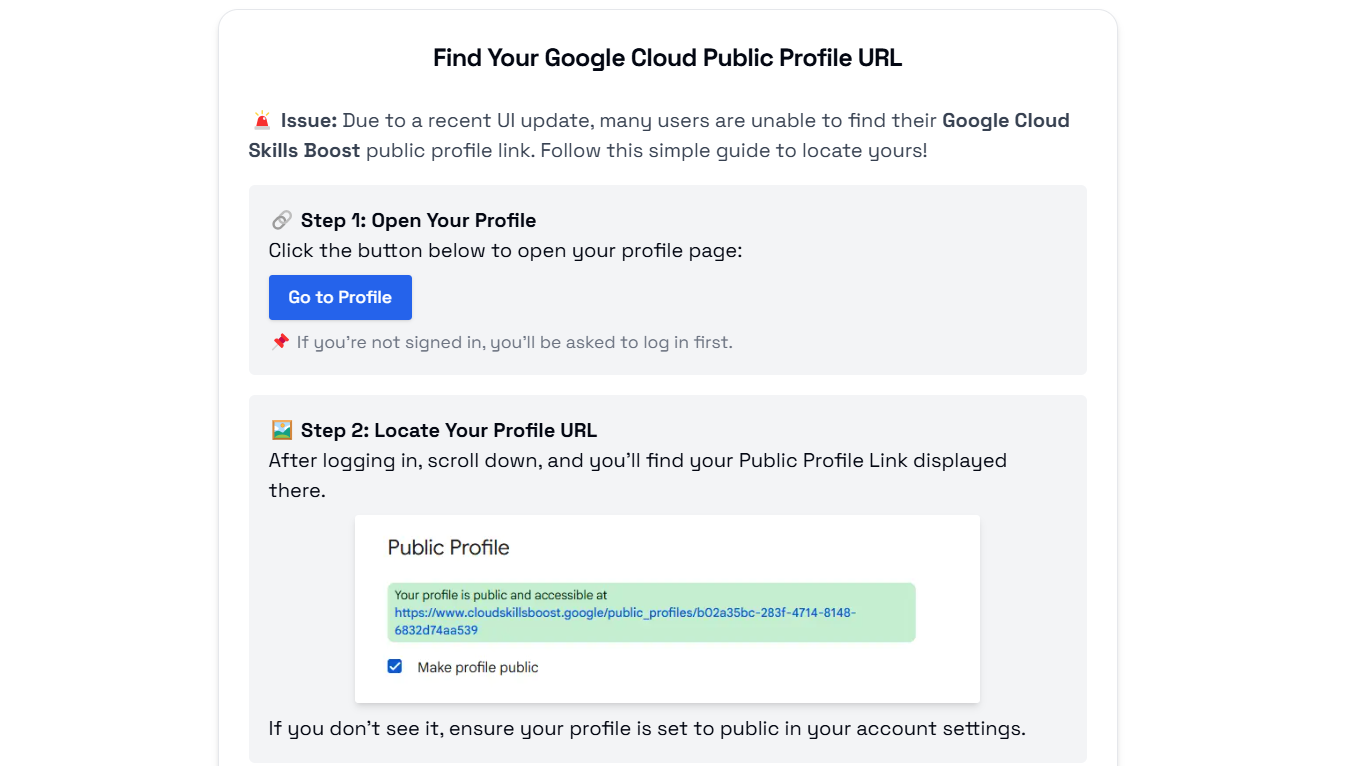 How to Find Your Google Cloud Public Profile URL | ArcadeCalc Guide ...