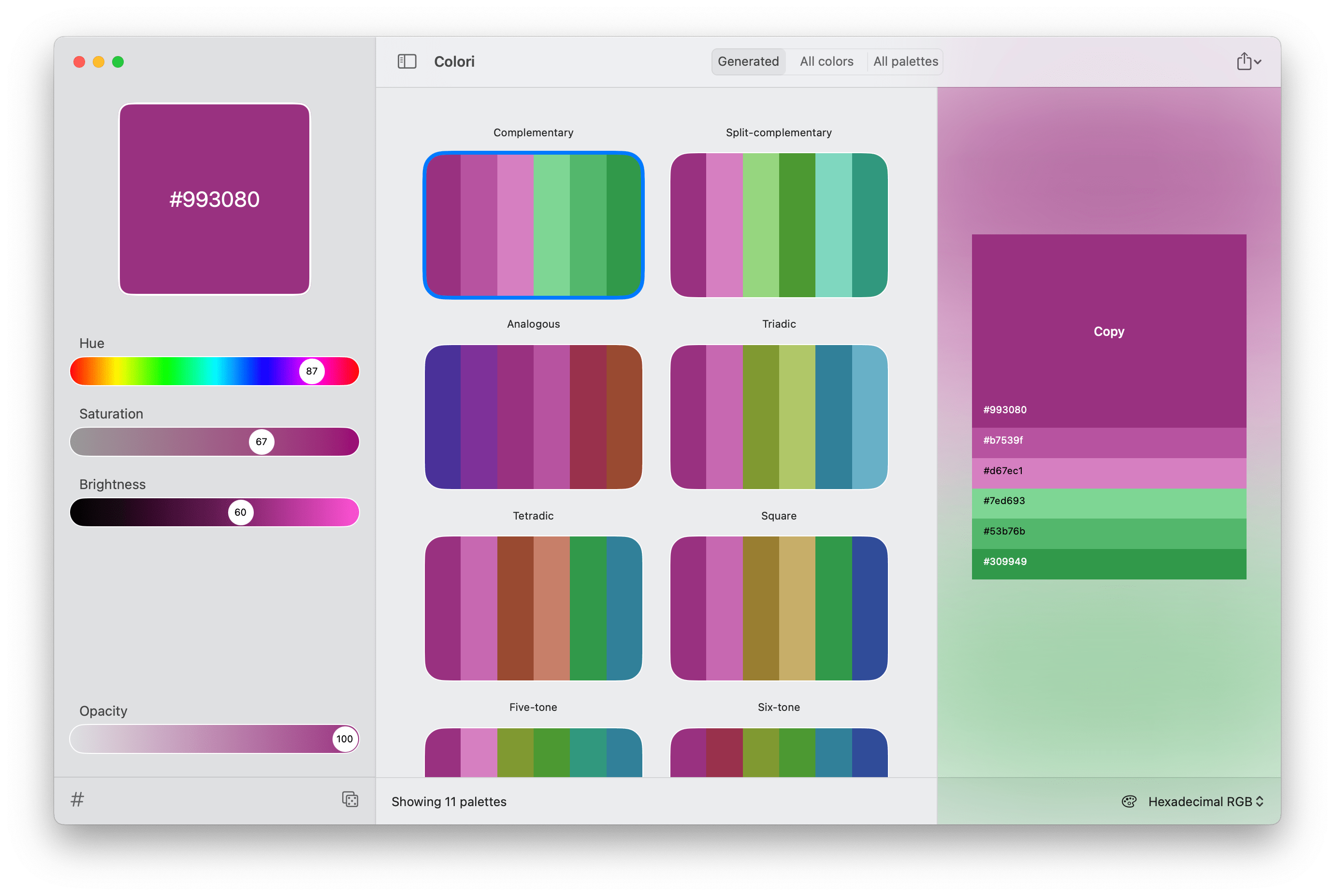 Color palette app store