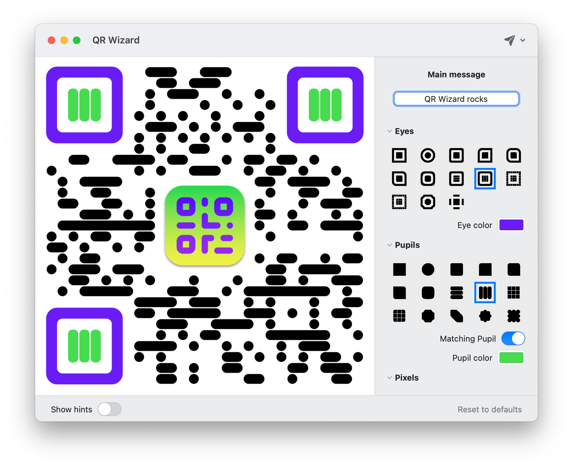 QR Wizard | QR Code generator for macOS