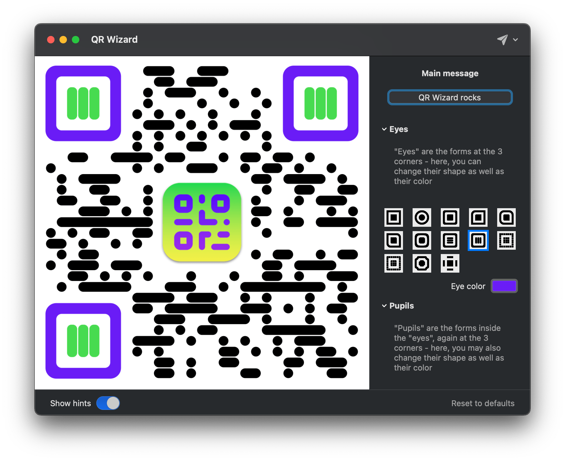 QR Wizard | QR Code generator for macOS