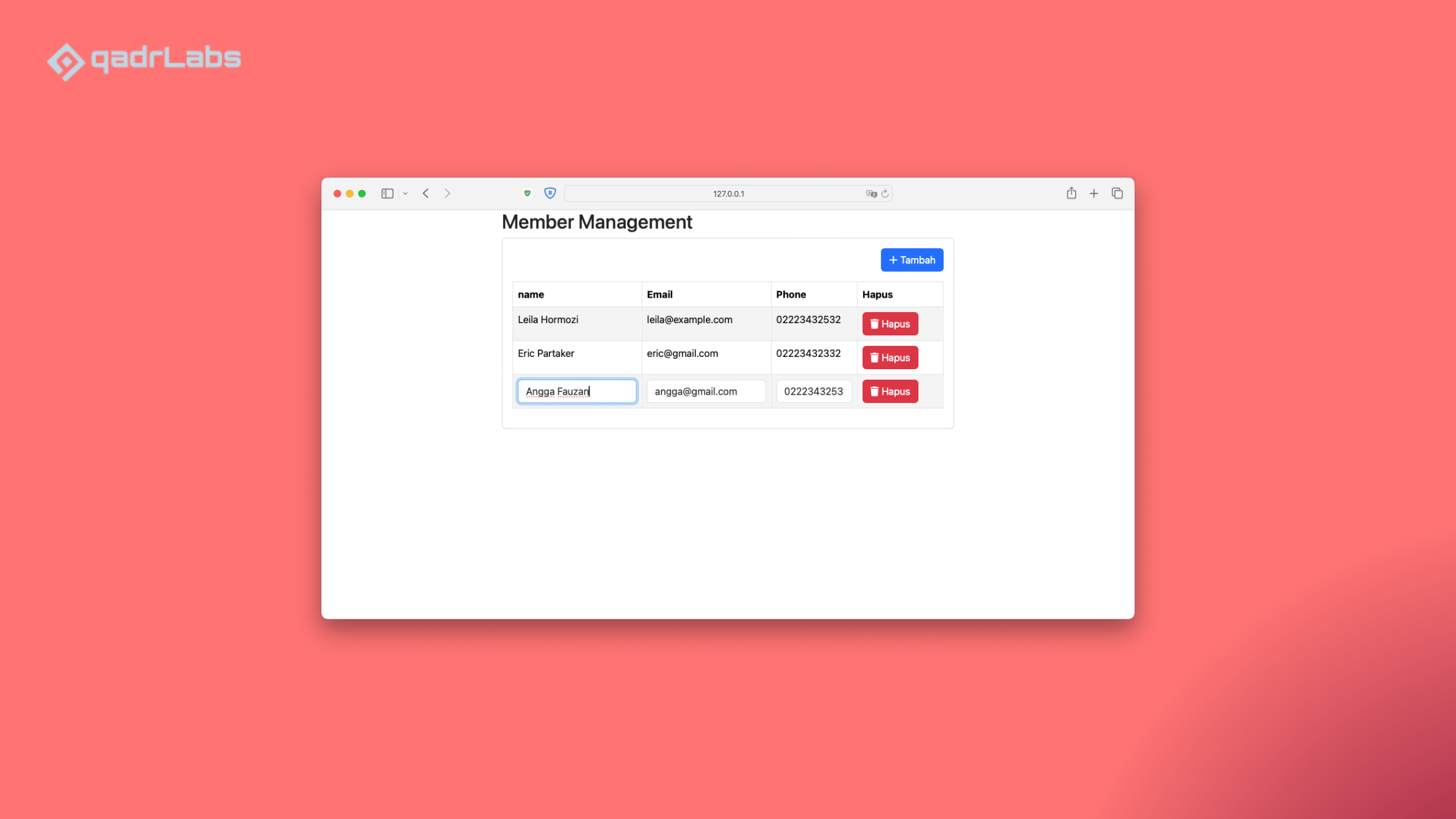 Tutorial Laravel: Membuat Fitur Live CRUD menggunakan Ajax