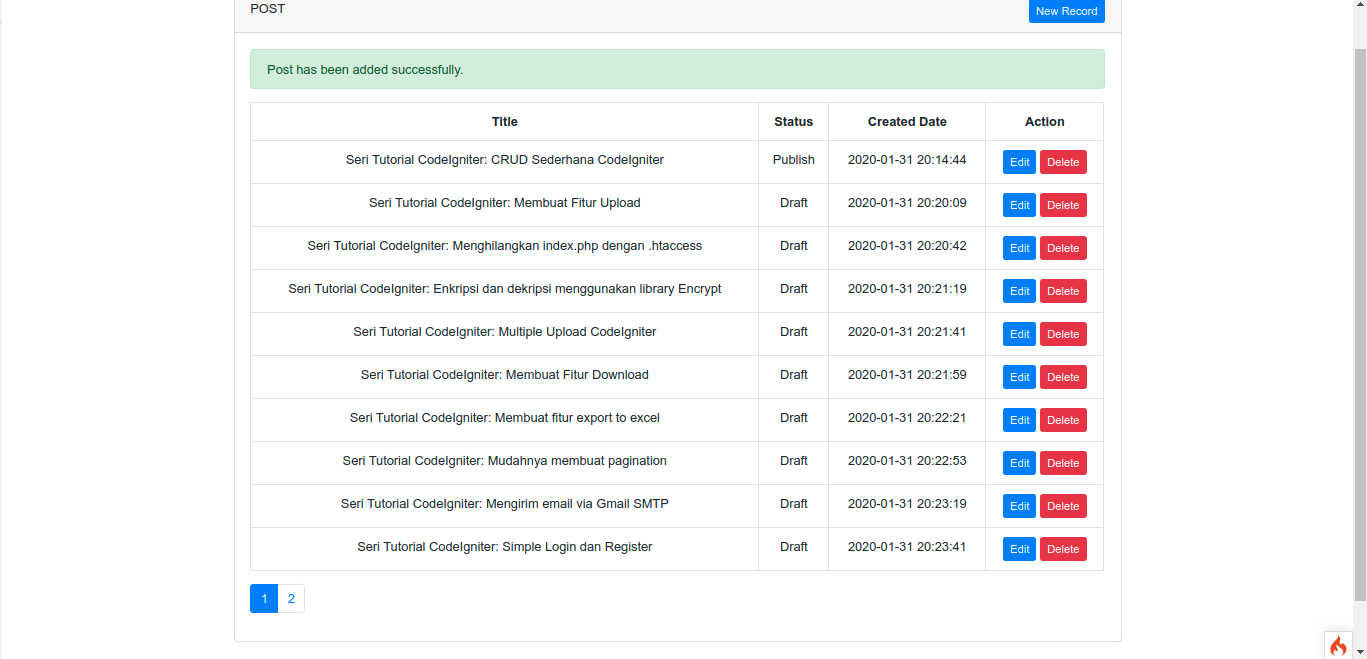 Seri Tutorial CodeIgniter 4: CRUD CodeIgniter 4 | qadrLabs