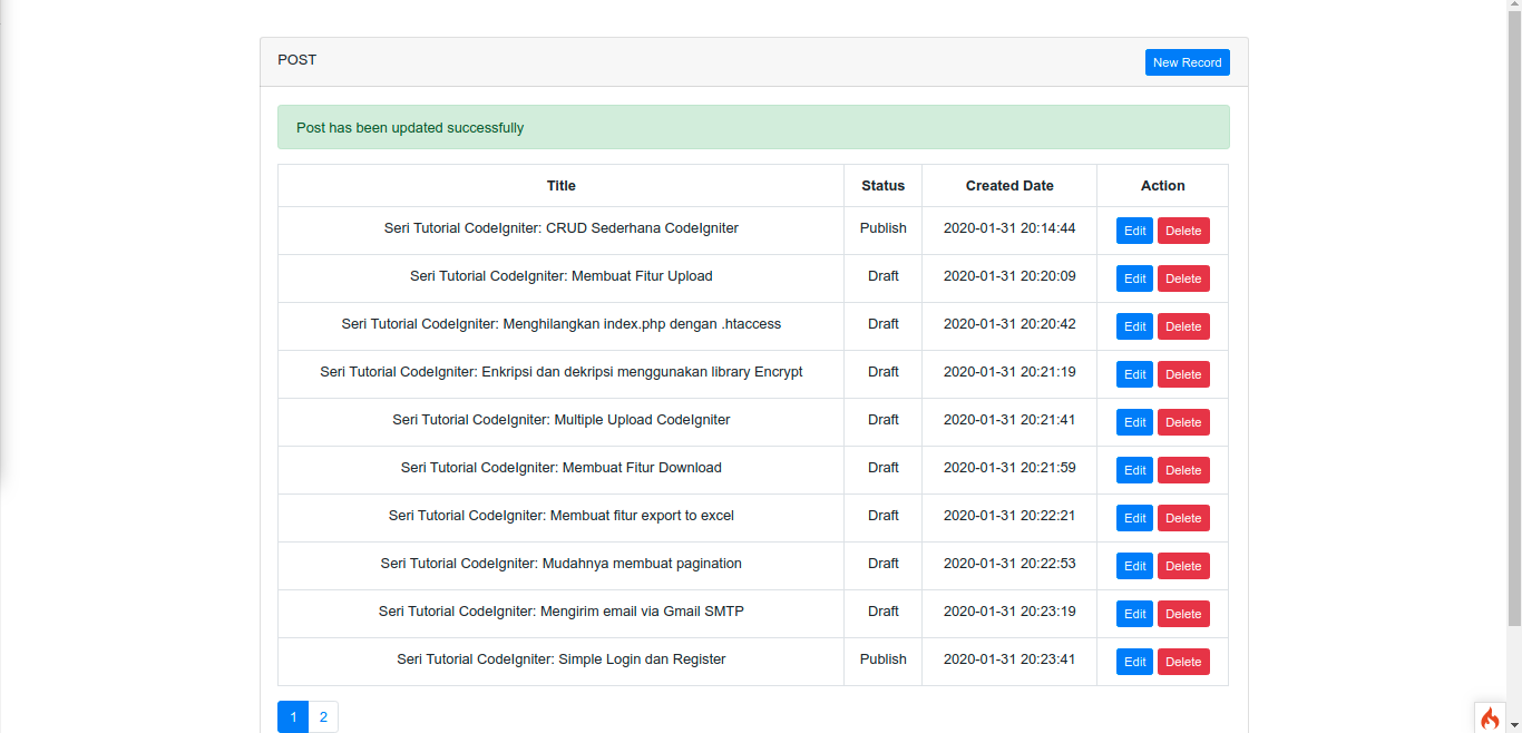 Seri Tutorial CodeIgniter 4: CRUD CodeIgniter 4 | qadrLabs