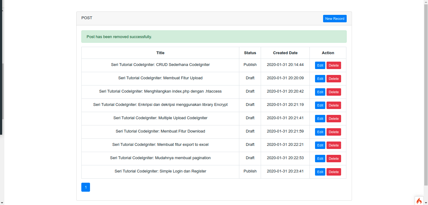 Seri Tutorial CodeIgniter 4: CRUD CodeIgniter 4 | qadrLabs