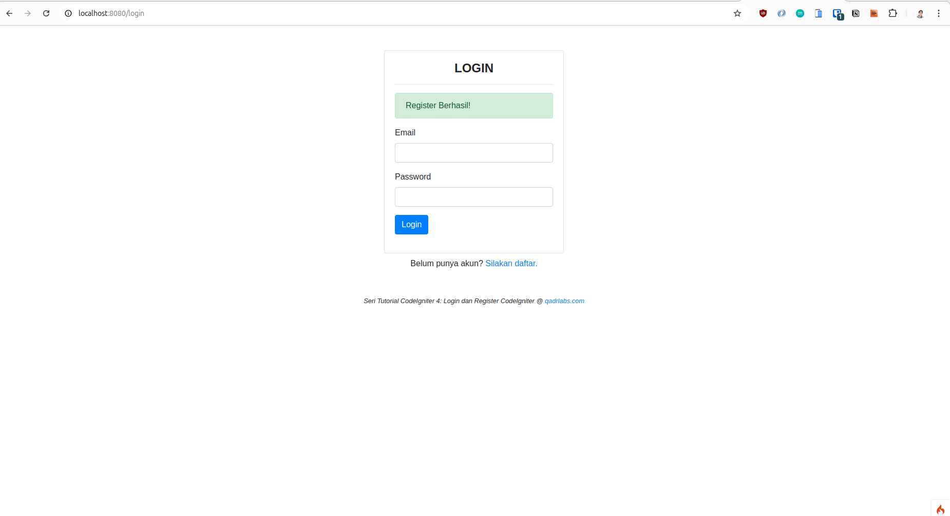 Seri Tutorial CodeIgniter 4: Membuat Fitur Login Dan Register Seri Tutorial CodeIgniter 4: Membuat Fitur Login Dan Register
