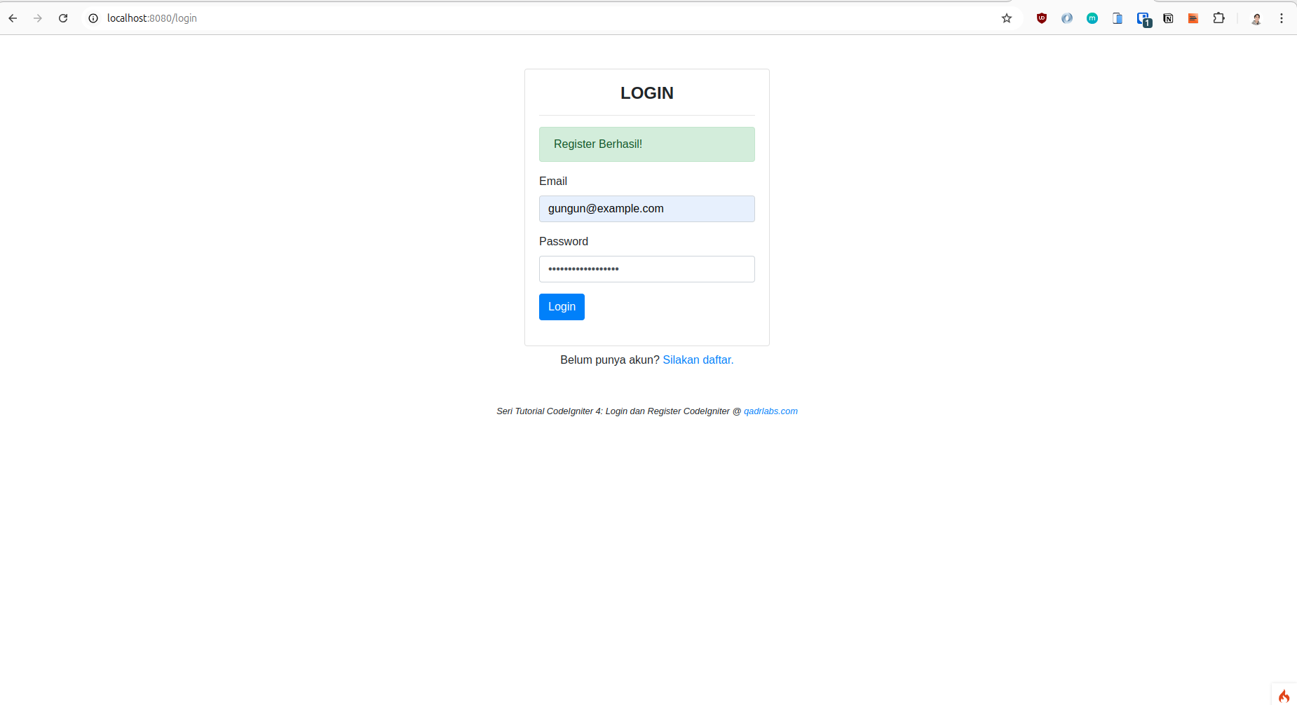 Seri Tutorial CodeIgniter 4: Membuat Fitur Login Dan Register Seri Tutorial CodeIgniter 4: Membuat Fitur Login Dan Register