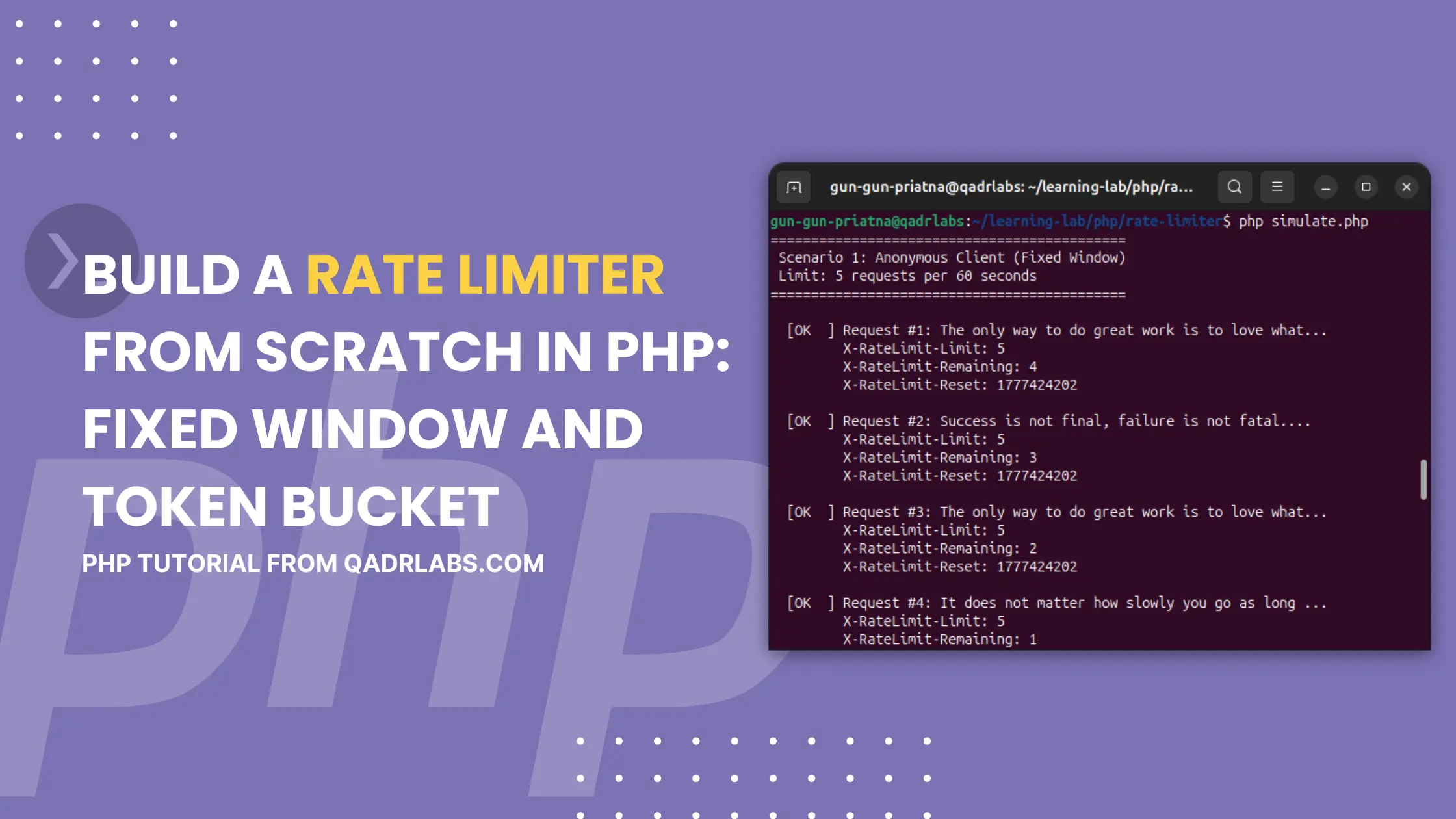 Build a Rate Limiter from Scratch in PHP: Fixed Window and Token Bucket