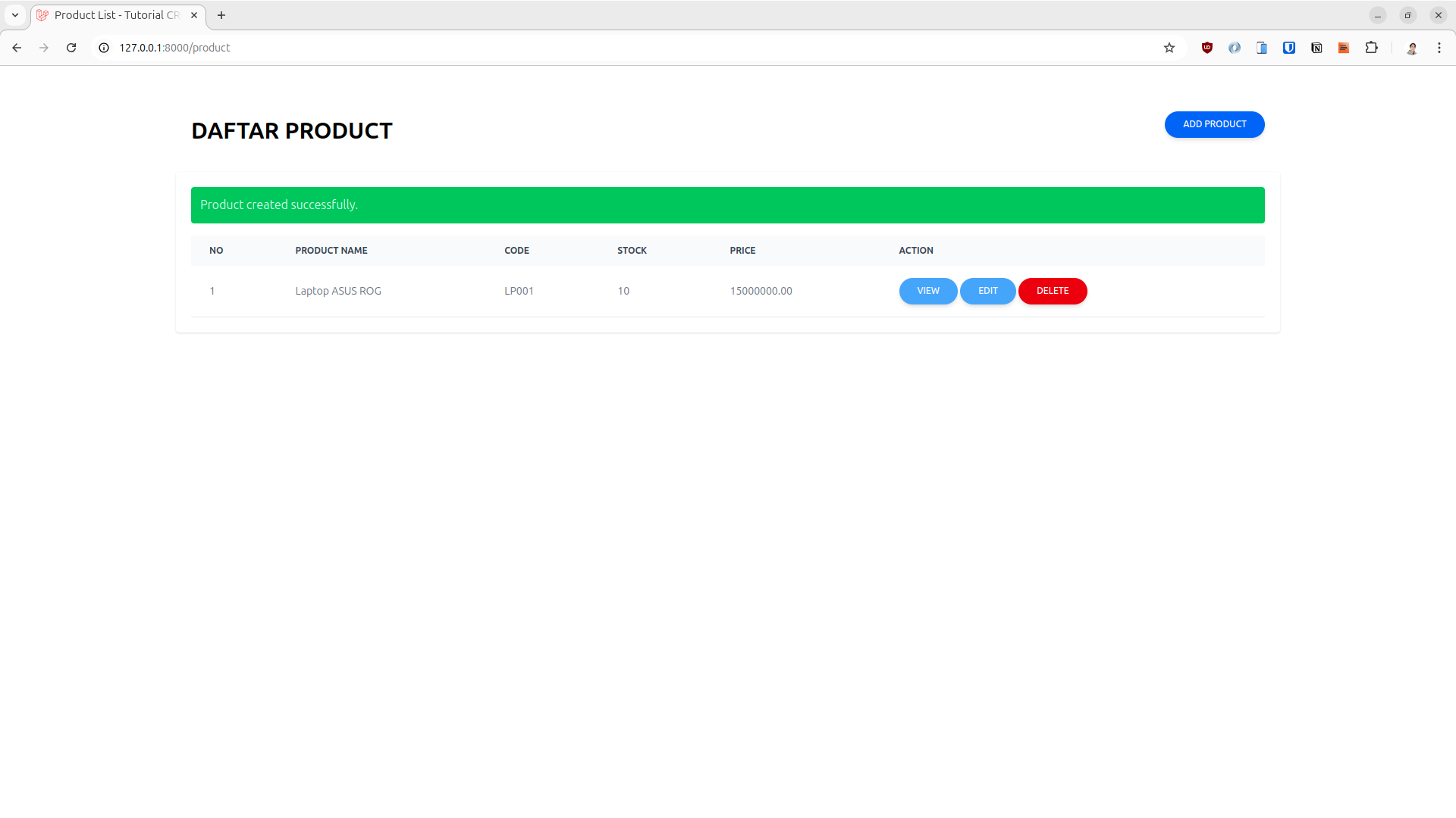 Tutorial CRUD Laravel 12 Untuk Pemula