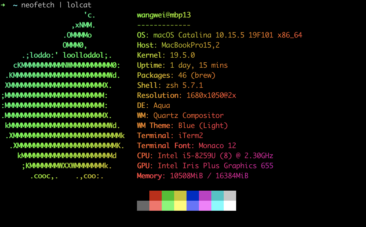 使用neofetch和lolcat美化输出 - Typecasting