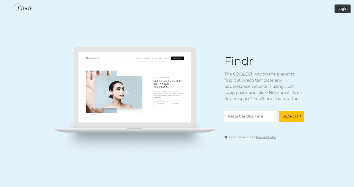 Findr: the simplest way to identify any Squarespace template