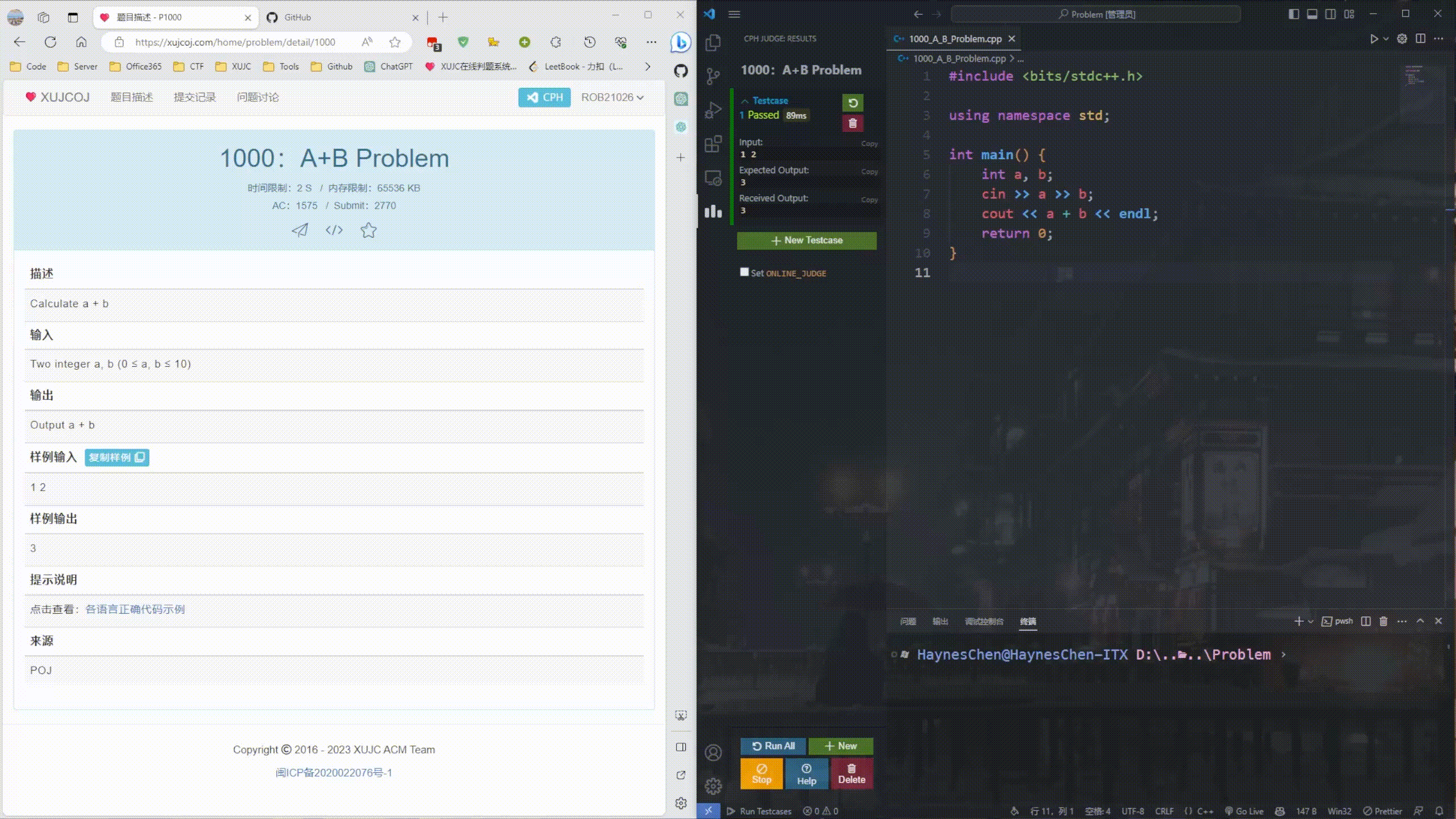 GitHub - HaynesChennn/XUJCOJ-CPH: Competitive Companion For XUJCOJ · GitHub