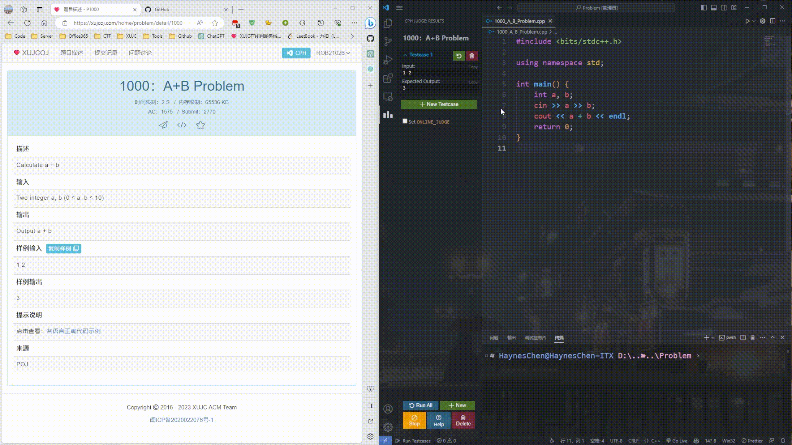 GitHub - HaynesChennn/XUJCOJ-CPH: Competitive Companion For XUJCOJ