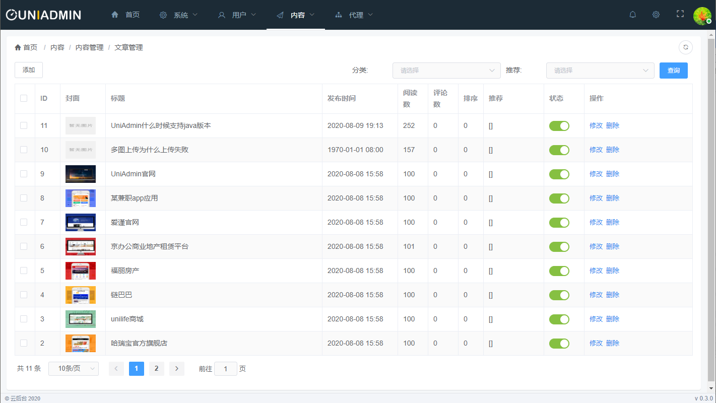 演示站为官方基于UiAdmin开发的演示项目，主要提供一个示例，并不代表UiAdmin默认包含的功能。