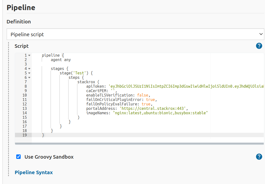 StackRox Container Image Scanner | Jenkins plugin