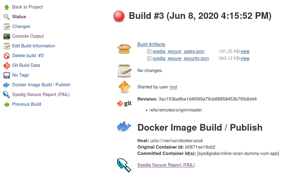 Sysdig Secure Container Image Scanner | Jenkins plugin