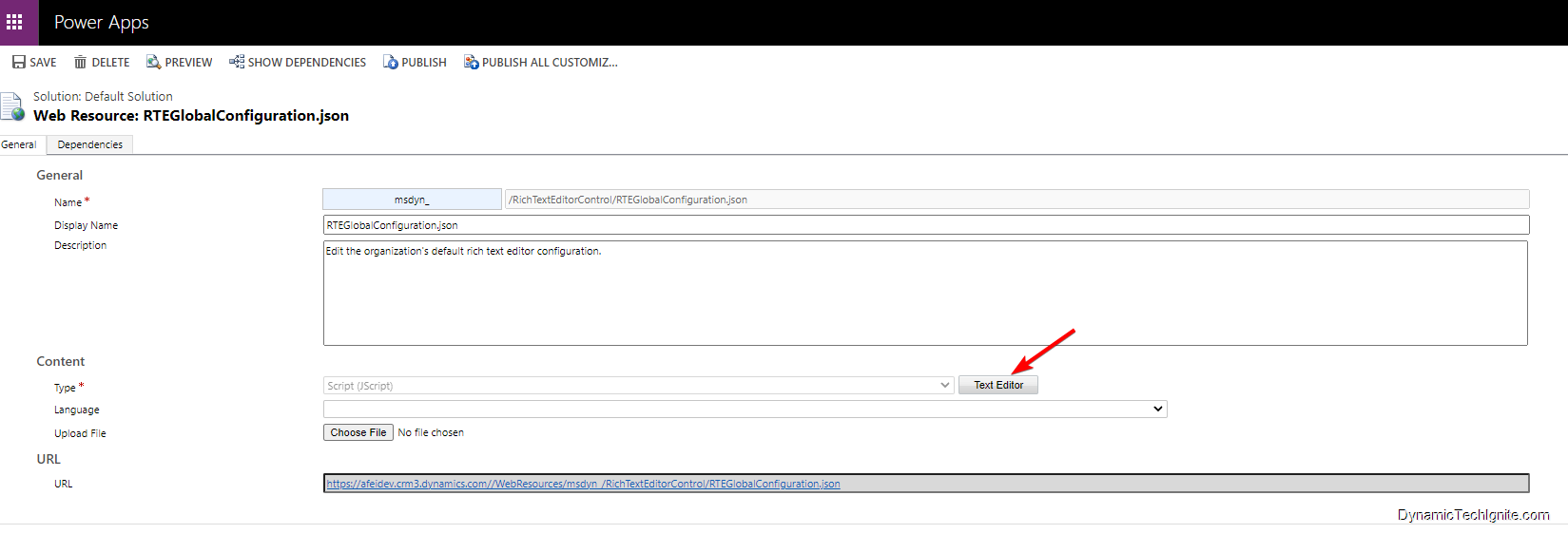 How To Change The Default Properties Of The Rich Text Editor Control