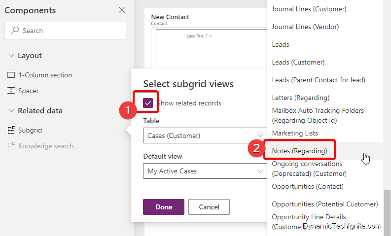 Tip - How to show Note records under a subgrid in Dynamics 365 - DTI Tech
