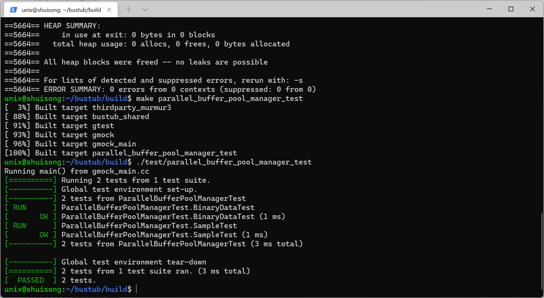 Project 1 Buffer Pool Manager | Bencorn