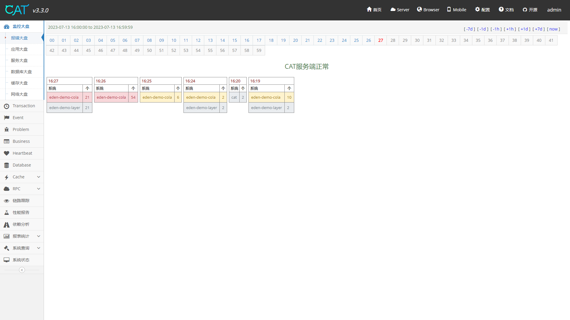 cat: 美团点评实时应用监控平台，基于 3.1.0 版本改造，新增链路跟踪，支持 HTTP、RPC、SQL、Redis、Log4j2 埋点。