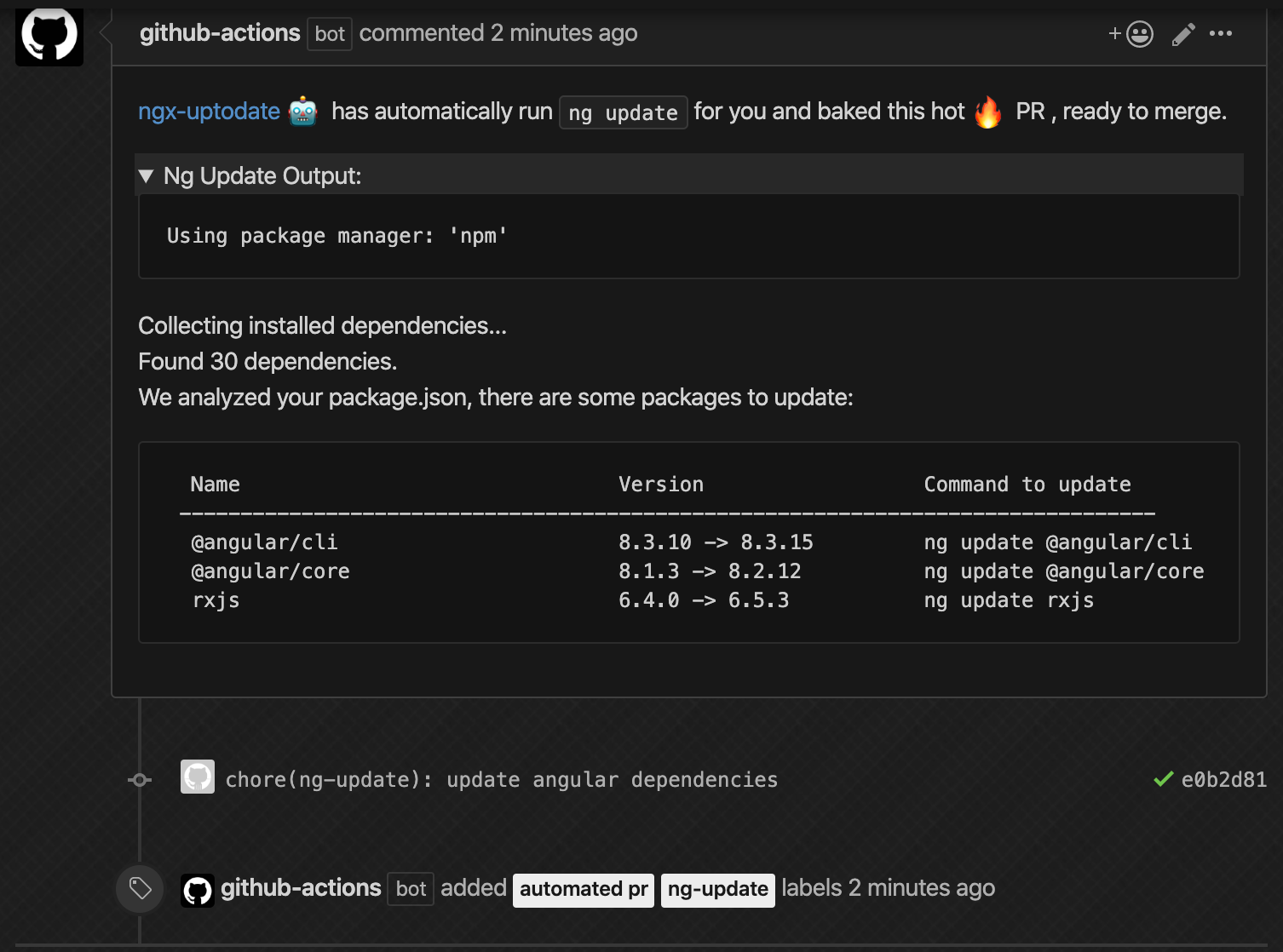 ngx-uptodate · Actions · GitHub Marketplace · GitHub