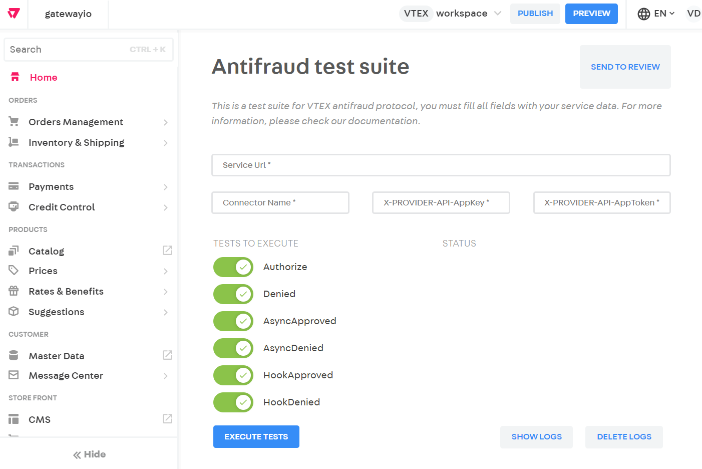How the integration protocol between VTEX and antifraud companies works