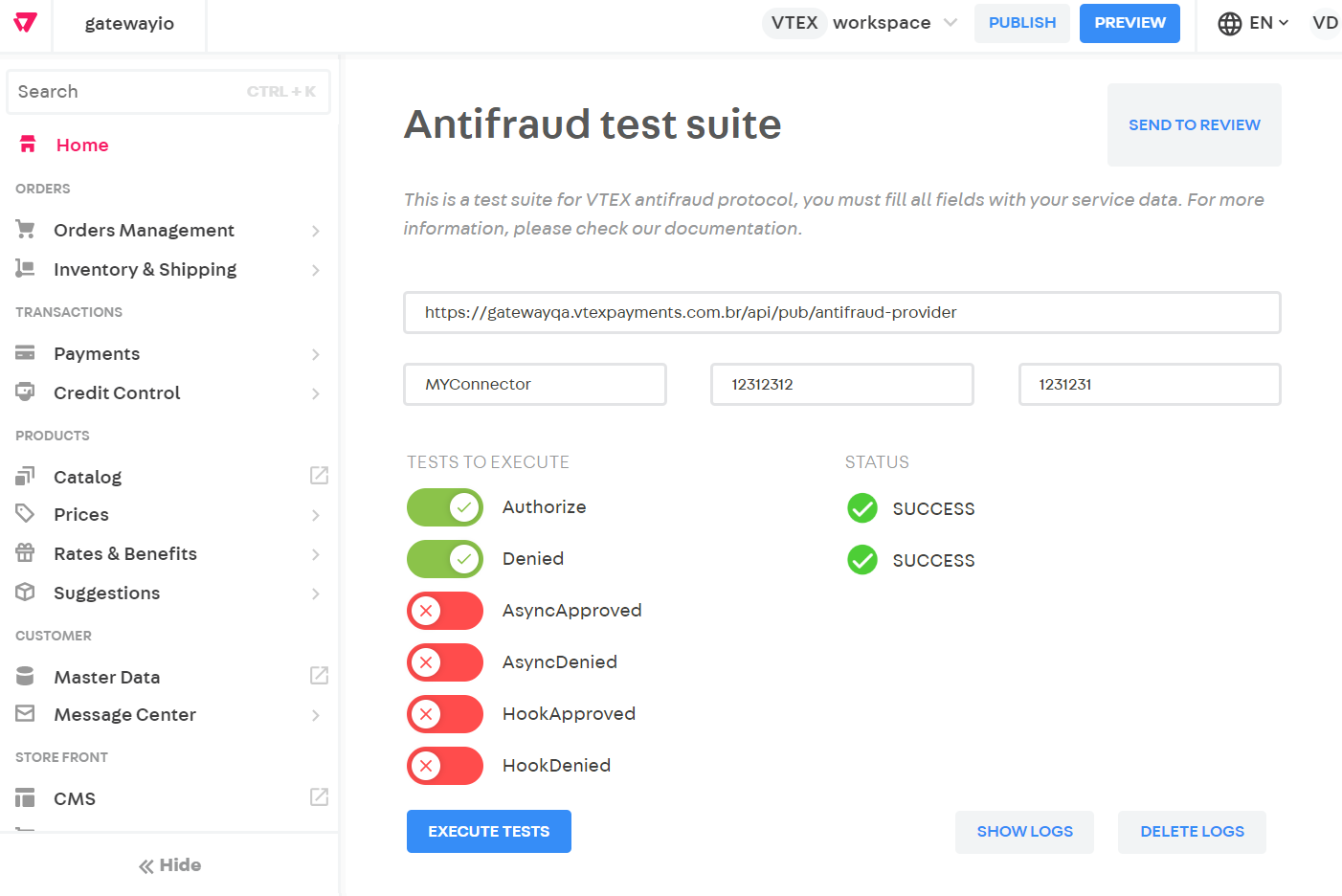 How the integration protocol between VTEX and antifraud companies works