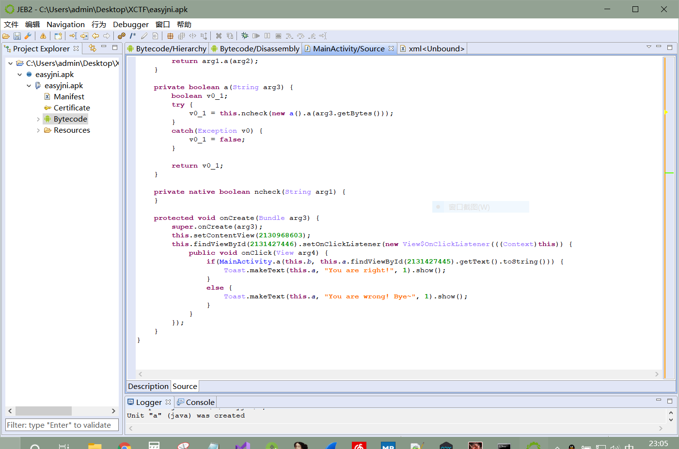 XCTF---easyjni的WriteUp - windy_ll - 博客园