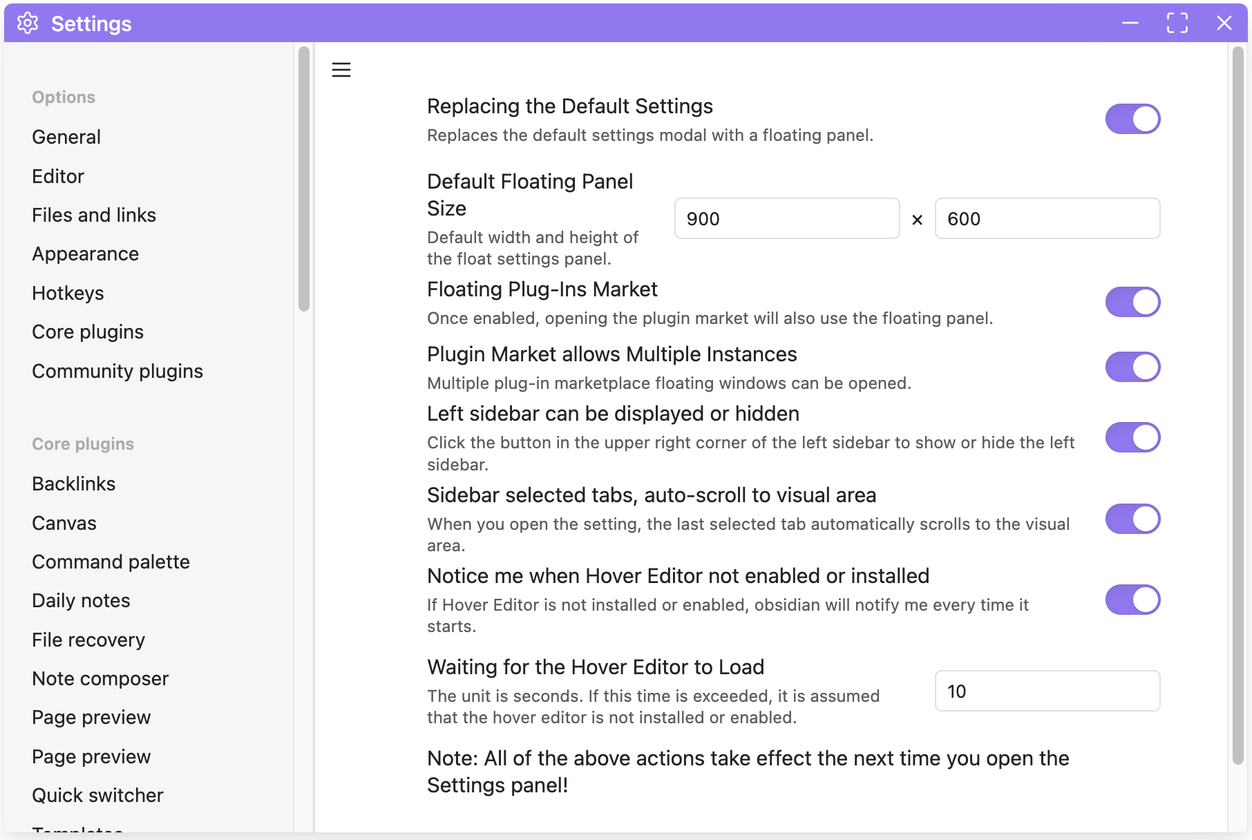 GitHub - wish5115/obsidian-floating-settings: Open the Floating Settings panel or replace the ...
